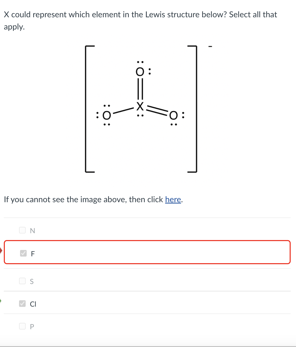 Solved by an EXPERT X could represent which element in the Lewis ...