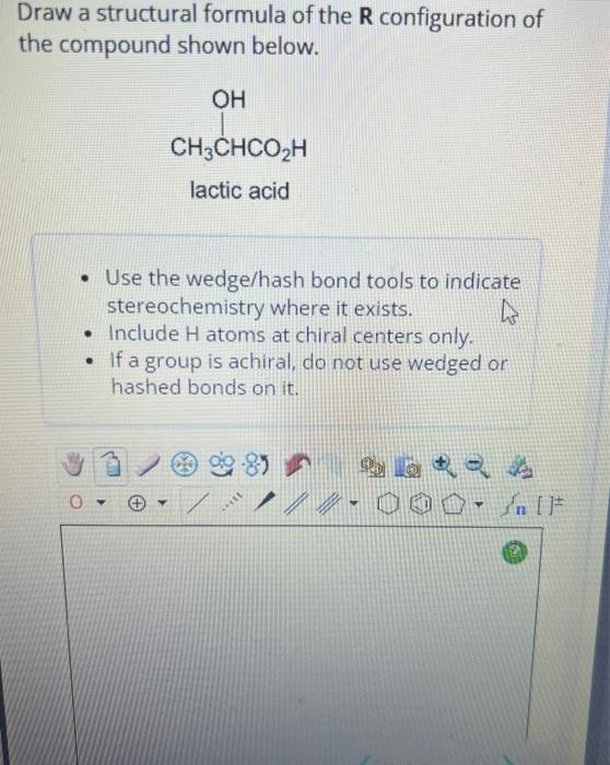 Solved Draw a structural formula of the R configuration of | Chegg.com