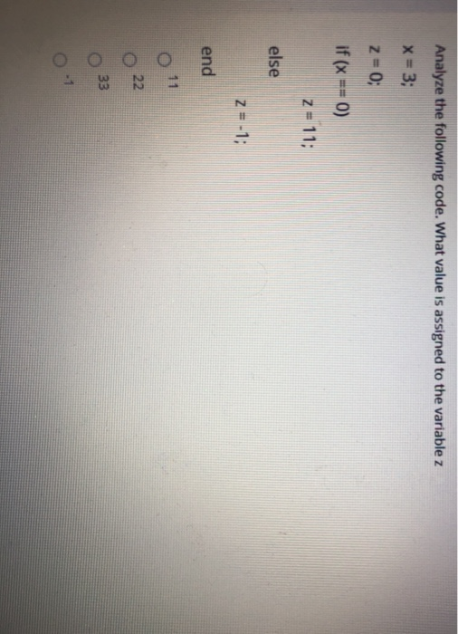 Solved Analyze the following code. What value is assigned to | Chegg.com