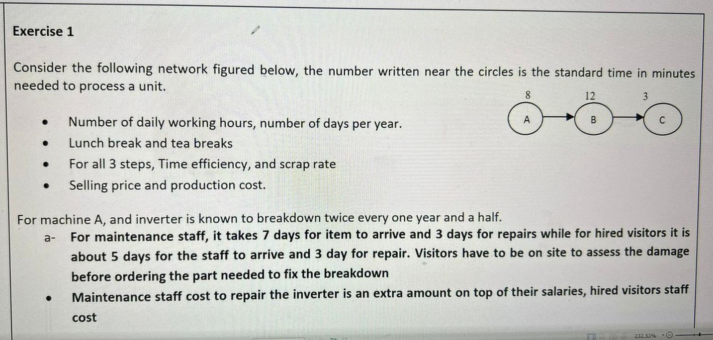Exercise 1 Consider the following network figured | Chegg.com