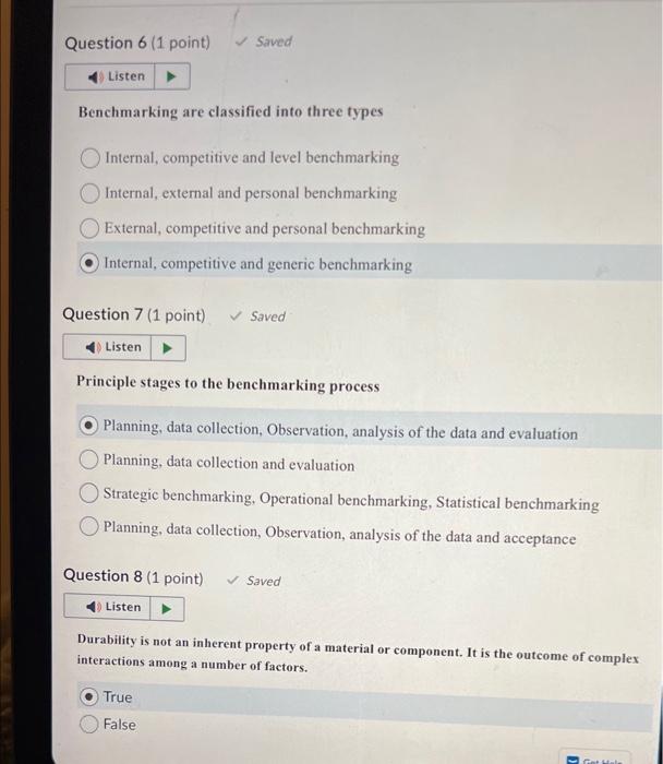 Solved Benchmarking are classified into three types | Chegg.com