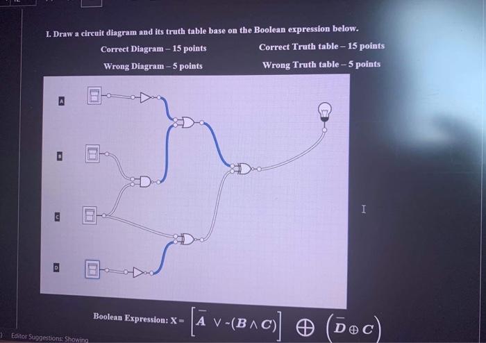 Solved I. Draw a circuit diagram and its truth table base on | Chegg.com