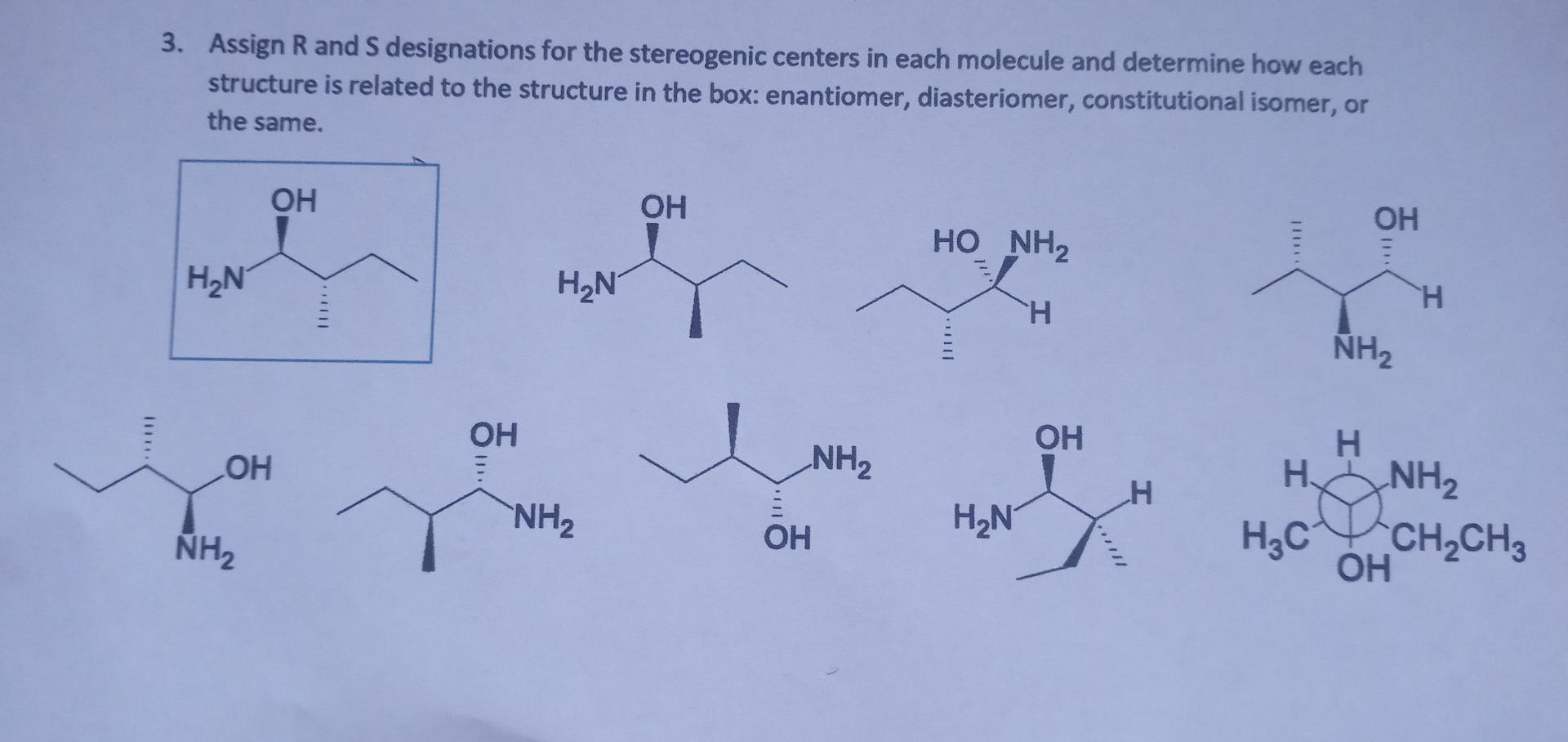 Solved 3. Assign R and S designations for the stereogenic | Chegg.com