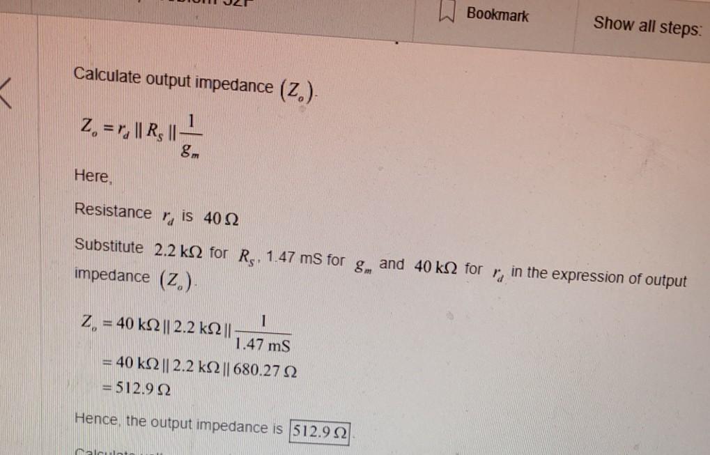Solved this is the question of Source follower(common drain) | Chegg.com