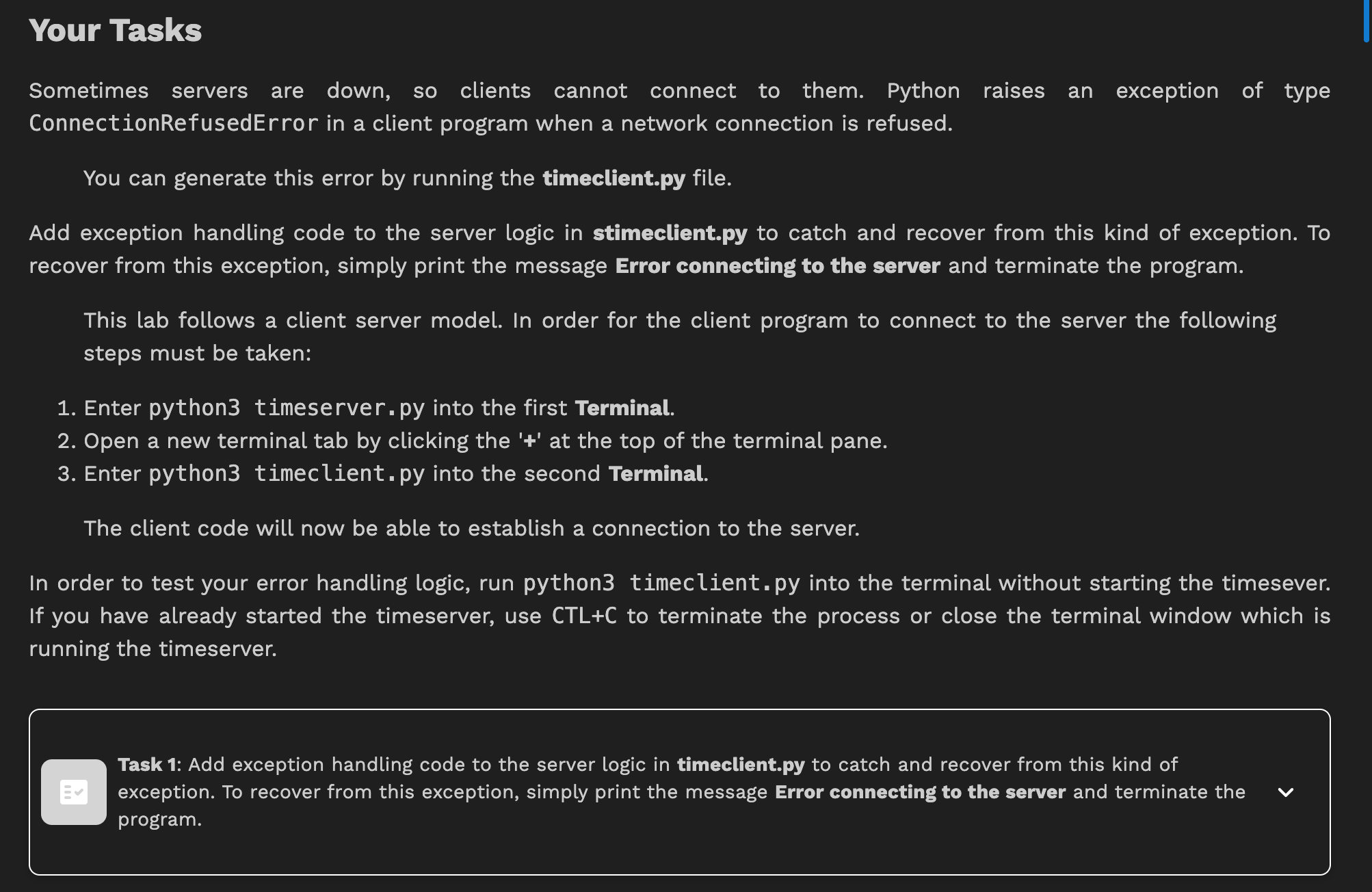 Solved Your Tasks چ ﻿timeclient.py >dotsClick to add a | Chegg.com