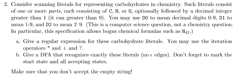 Solved Consider scanning literals for representing | Chegg.com