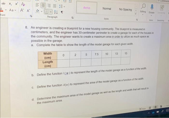 Solved 8. An engineer is creating a blueprint for a new | Chegg.com