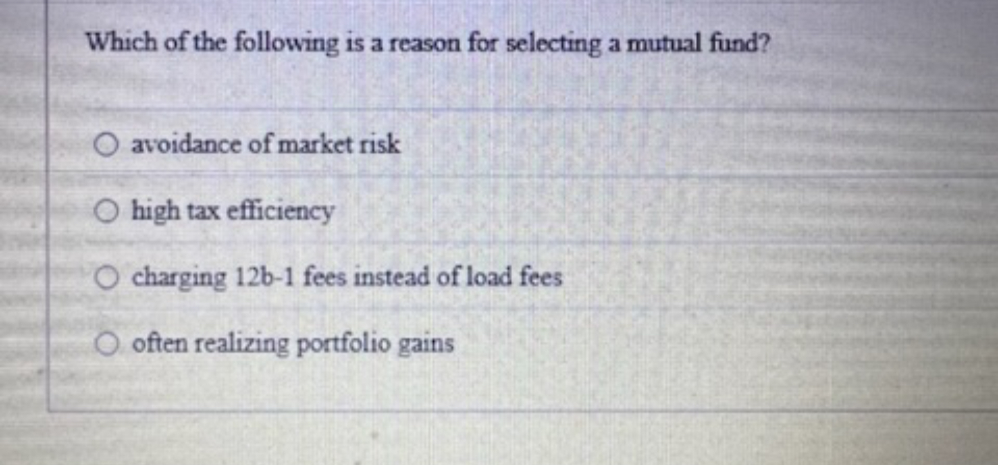 Solved Which of the following is a reason for selecting a | Chegg.com