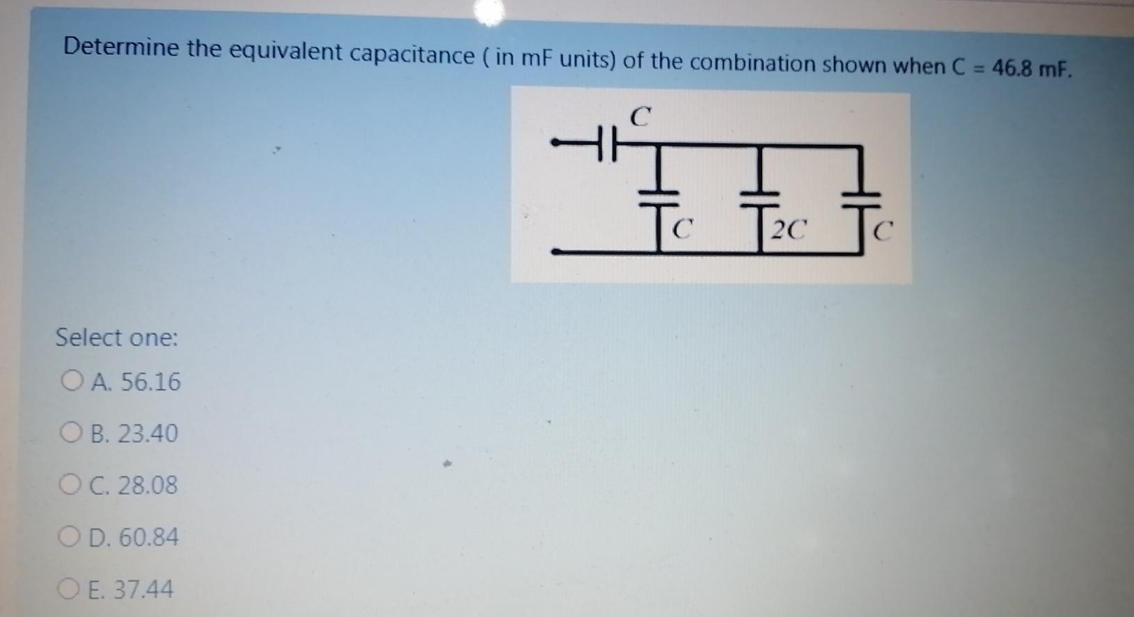 Solved Determine the equivalent capacitance (in mF units) of | Chegg.com