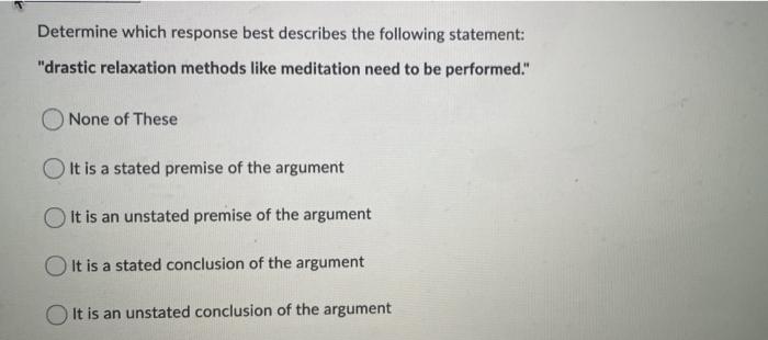 Solved Determine which response best describes the following | Chegg.com