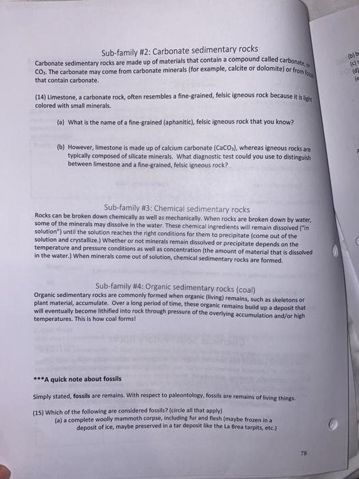Solved (11) Which clast shape indicates more maturity (le, | Chegg.com