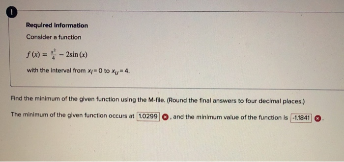 Solved Required Information Consider a function f(x) = -2sin | Chegg.com
