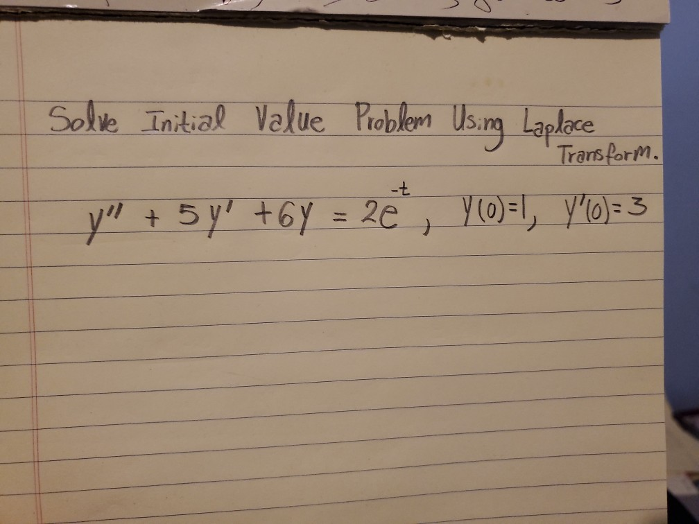 Solved lace Solve Initial Value Problem Using Laplace y" + 5 | Chegg.com