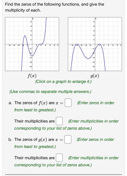Solved Find the zeros of the following functions, and give | Chegg.com