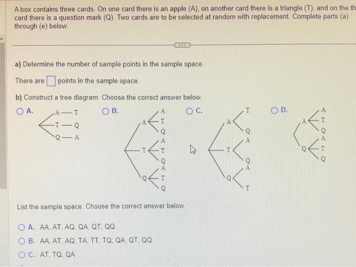 Solved A box contains three cards. On one card there is an | Chegg.com