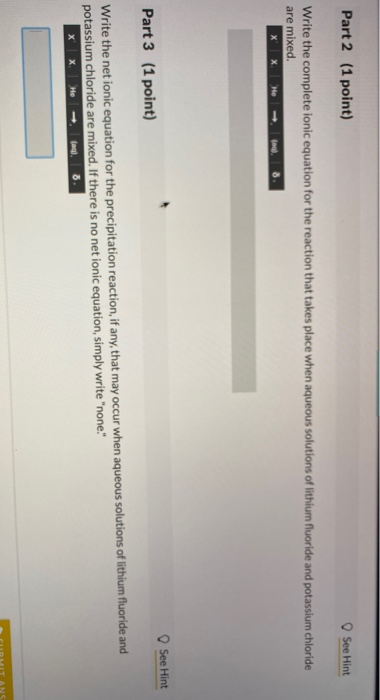 Solved Part 2 (1 point) See Hint Write the complete ionic | Chegg.com