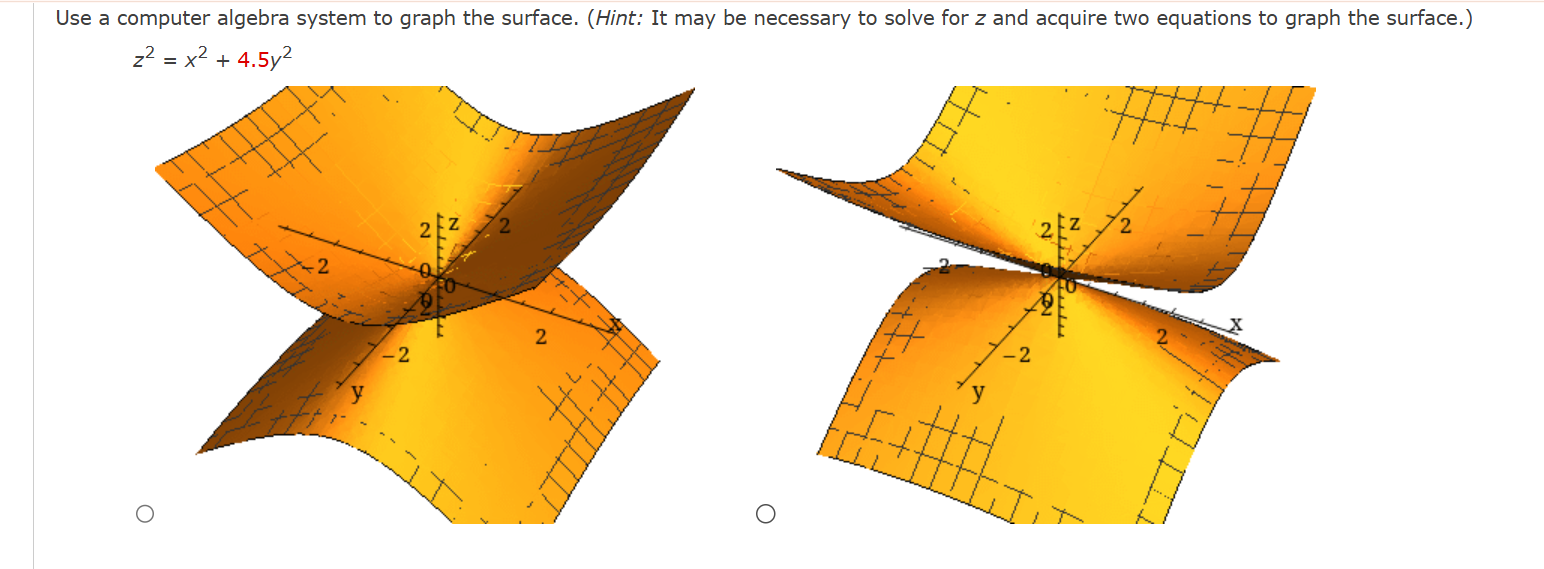 Solved Use a computer algebra system to ﻿graph the surface. | Chegg.com