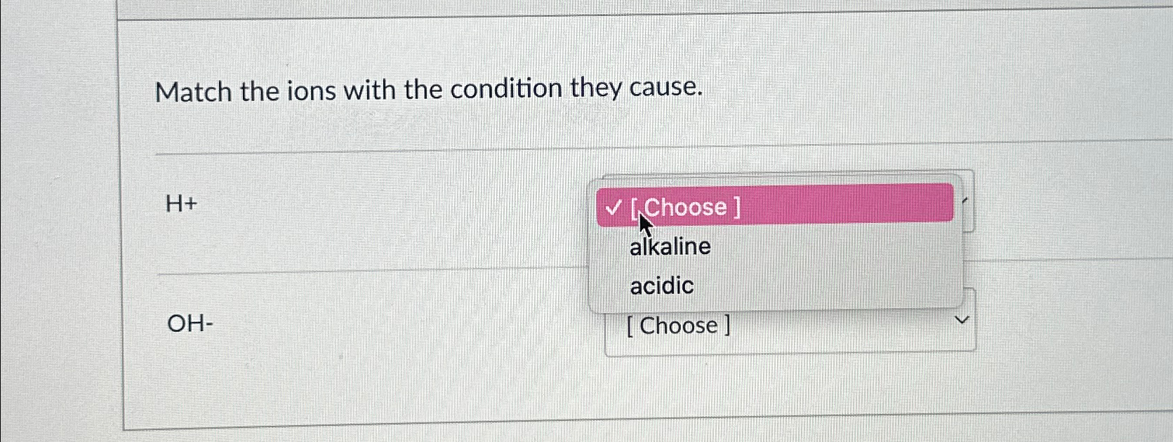 Solved Match the ions with the condition they | Chegg.com