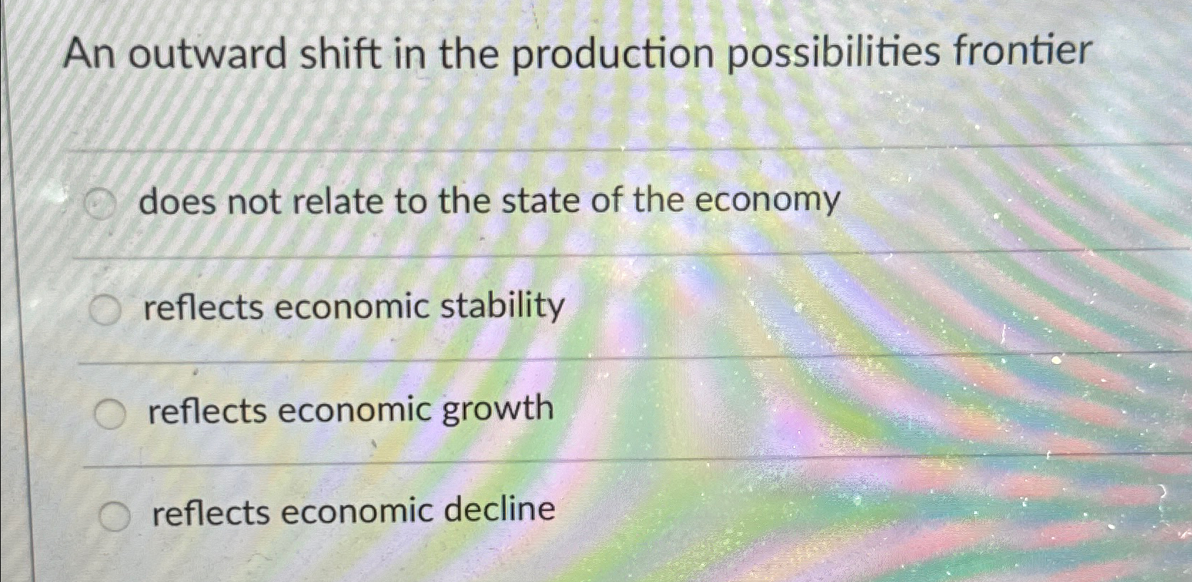 Solved An outward shift in the production possibilities | Chegg.com