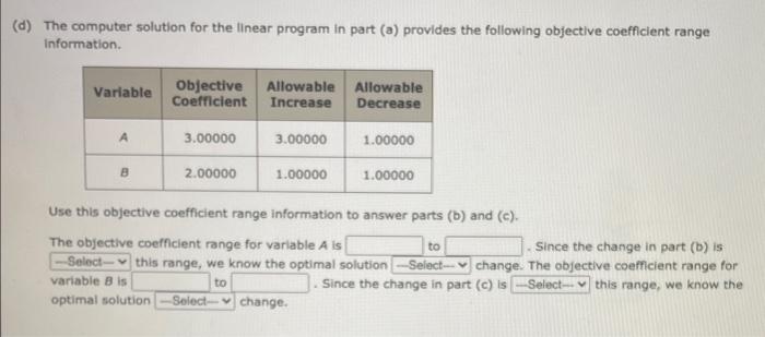 Solved Consider the following linear program. Max 3A+2B | Chegg.com