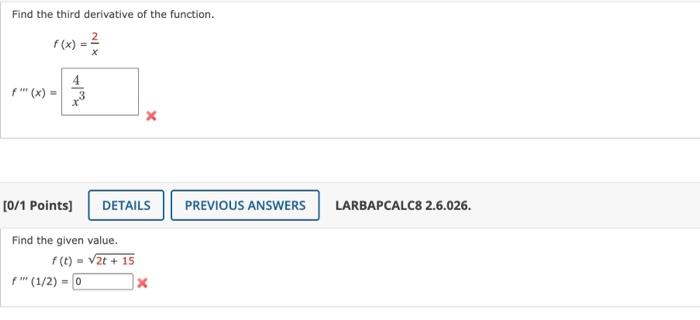 Solved Find the given value. f(t)=6t+3,fm+(61)Find the third | Chegg.com