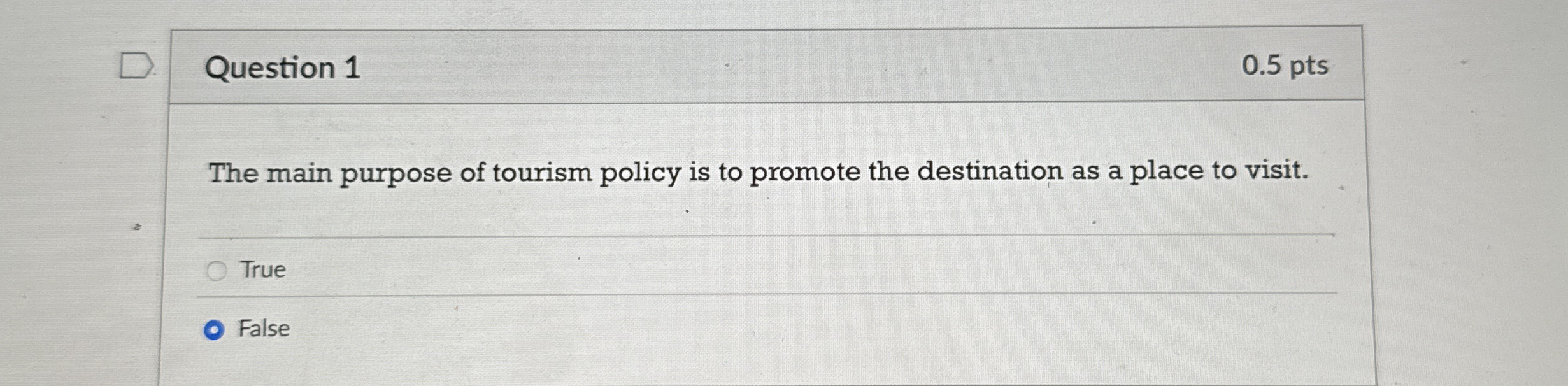 High Quality SOLUTION Question 10.5 ﻿ptsThe main purpose of tourism policy | Chegg.com