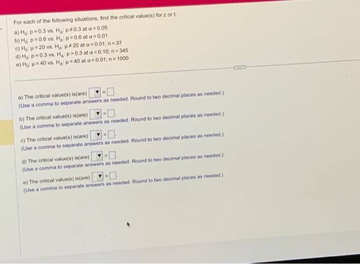 Solved For each of the following situations, find the | Chegg.com