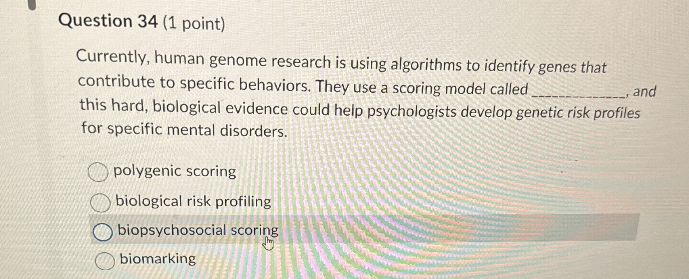 Solved Question 34 (1 ﻿point)Currently, human genome | Chegg.com