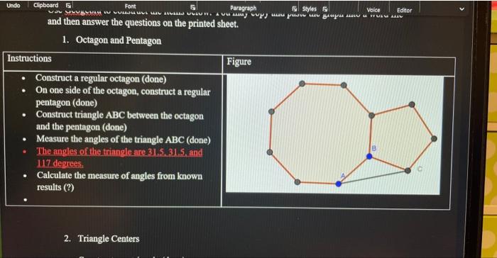 Solved Instructions - Construct a regular octagon (done) - | Chegg.com