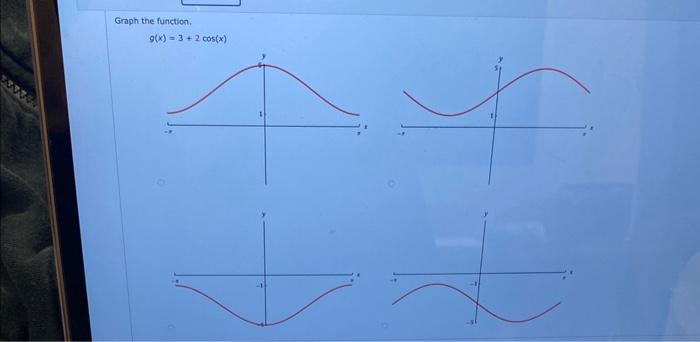 Solved Graph the function. g(x)=3+2cos(x) | Chegg.com