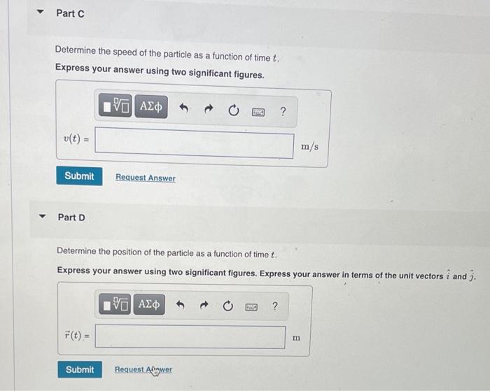 Solved At t=0, a particle starts from rest at x=0,y=0, and | Chegg.com