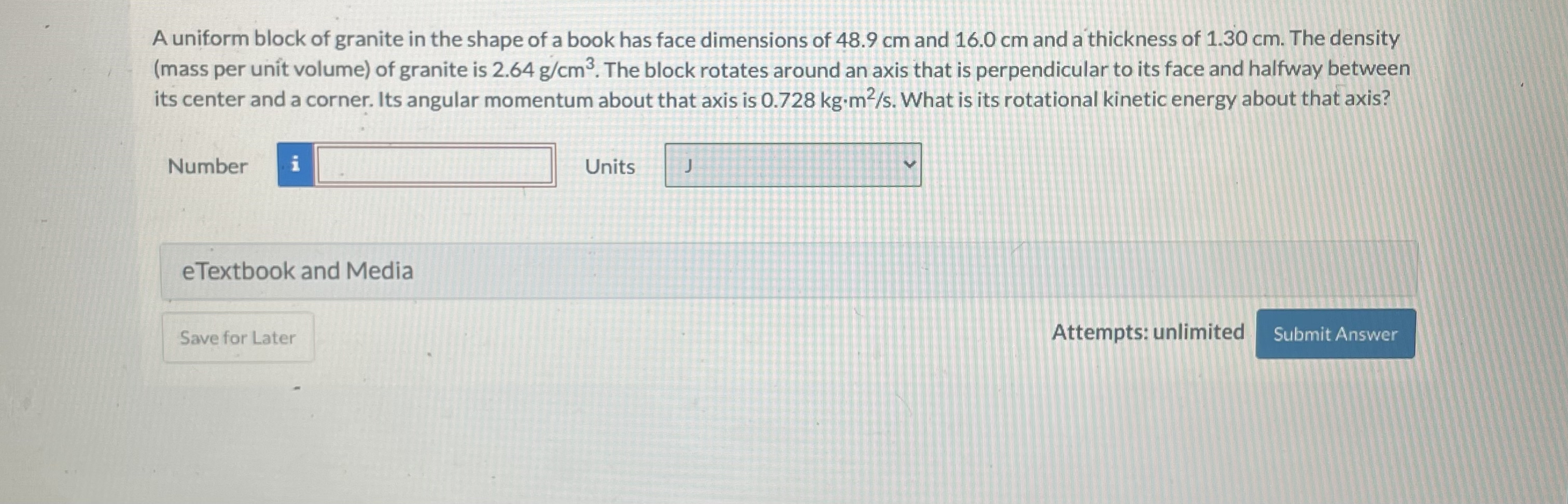 Solved A uniform block of granite in the shape of a book has | Chegg.com