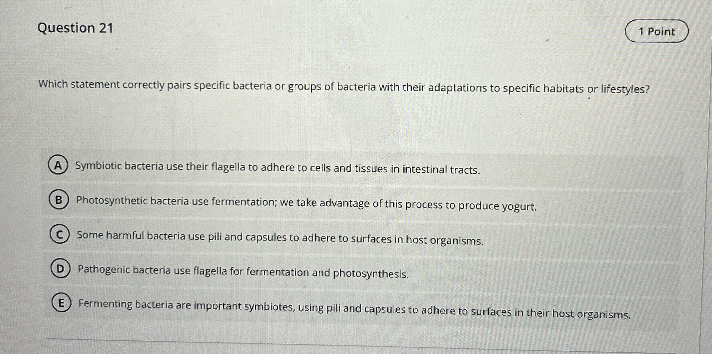 Solved Question 211 ﻿PointWhich statement correctly pairs | Chegg.com