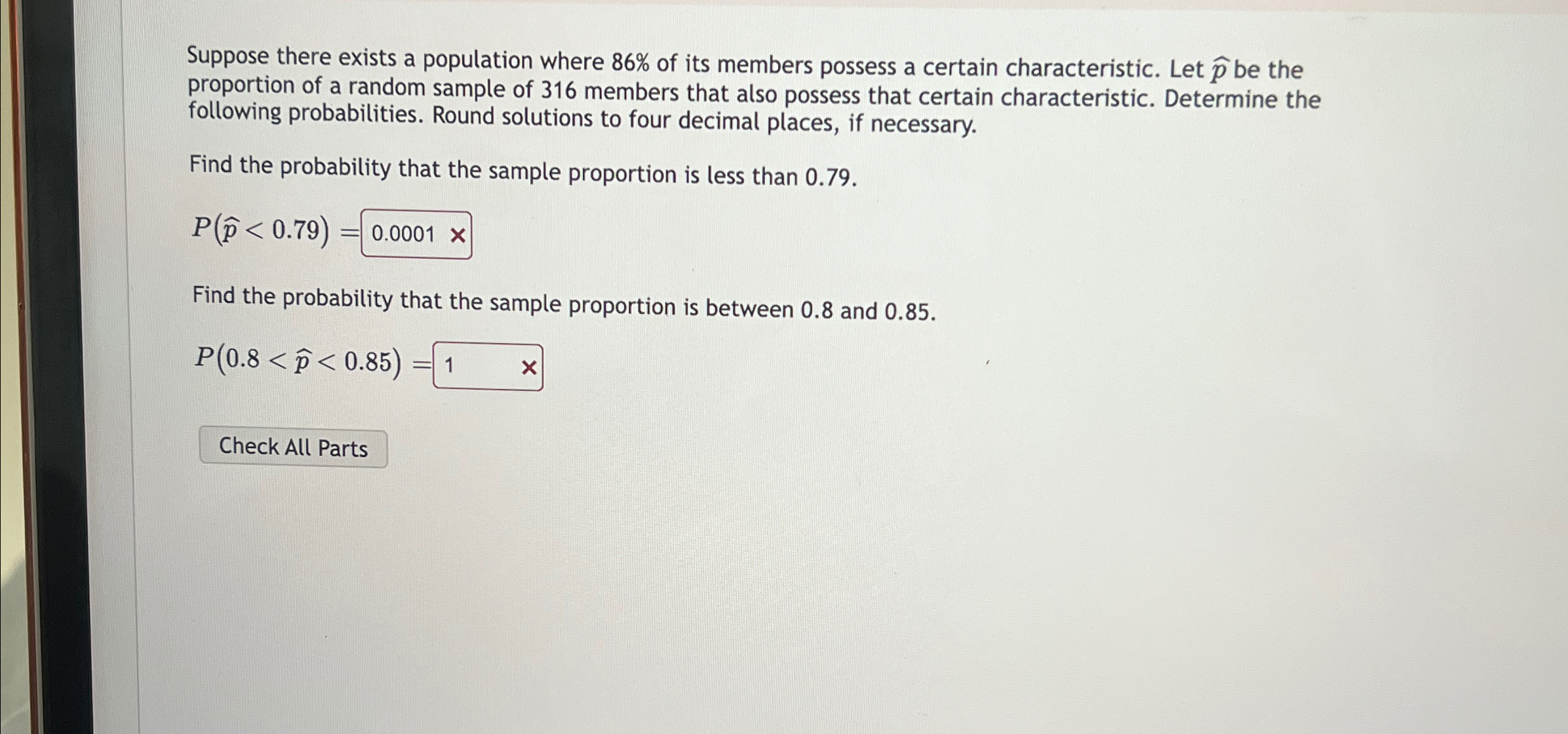Solved Suppose there exists a population where 86% ﻿of its | Chegg.com