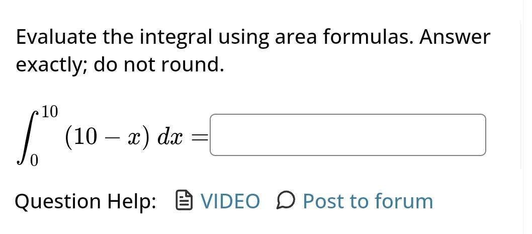 Solved Evaluate the integral using area formulas. Answer | Chegg.com