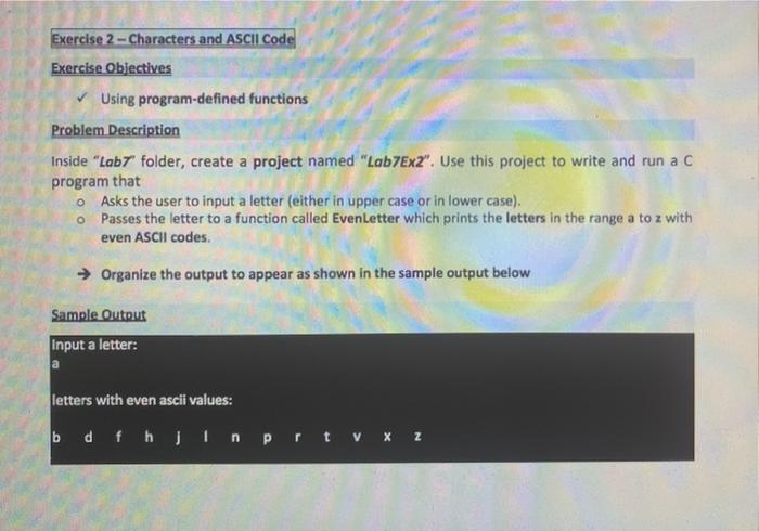 Solved Exercise 2 Characters And Ascii Code Exercise 2588