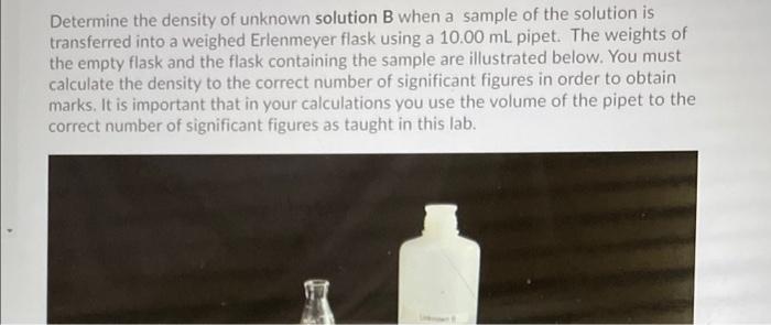 Solved Determine the density of unknown solution B when a | Chegg.com
