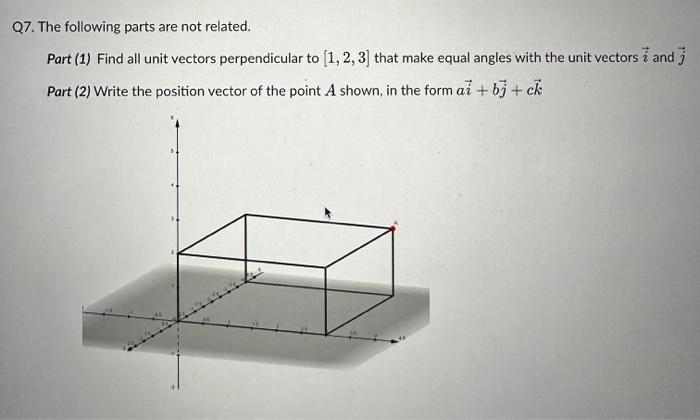 Solved Q7. The following parts are not related. Part (1) | Chegg.com