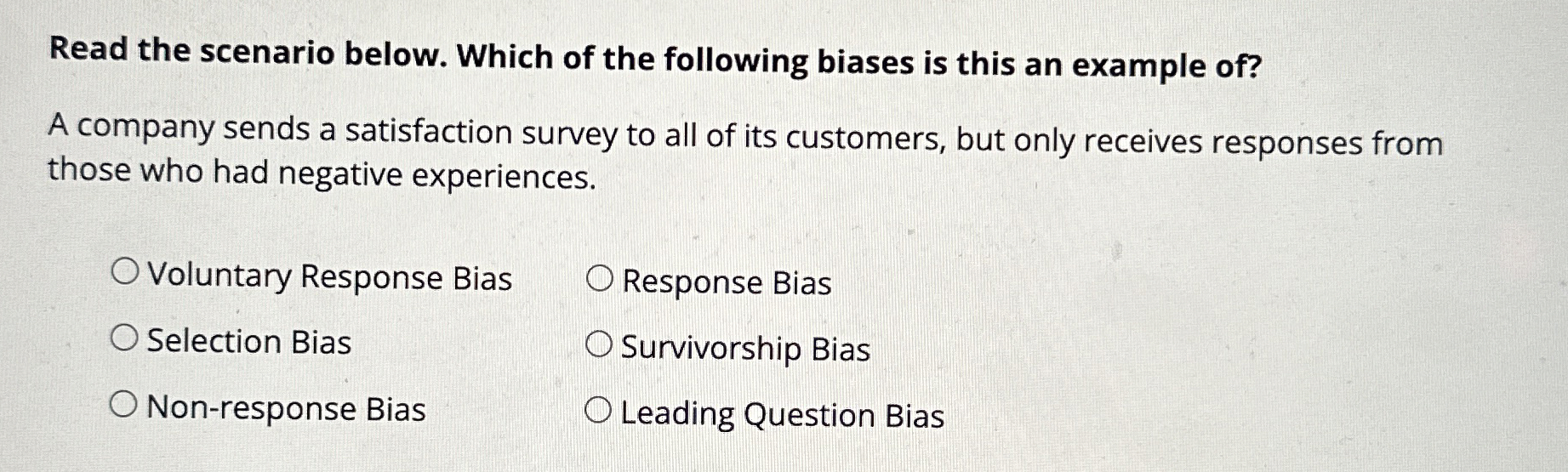 Solved Read the scenario below. Which of the following | Chegg.com