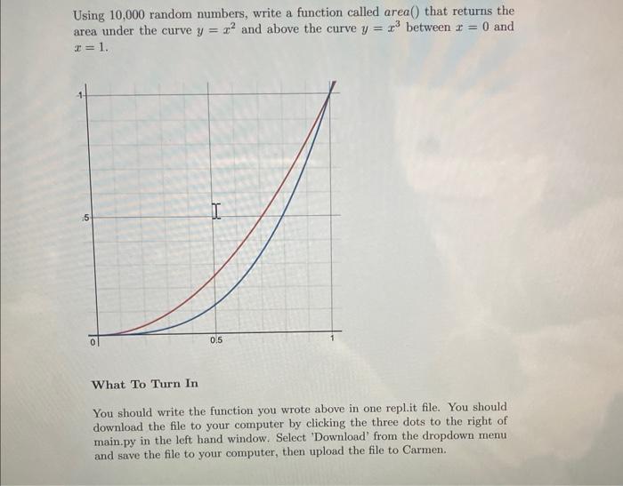 Solved Using 10,000 random numbers, write a function called | Chegg.com