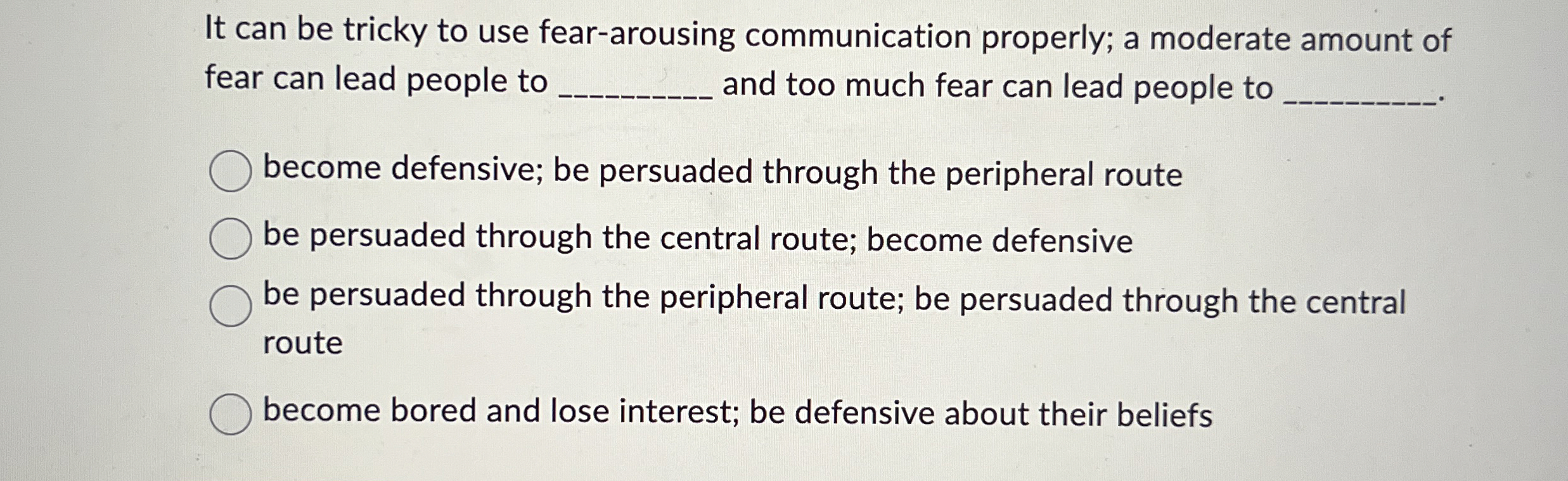Solved It can be tricky to use fear-arousing communication | Chegg.com