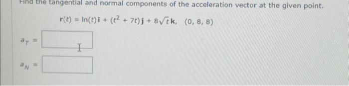 Solved Find the tangential and normal components of the | Chegg.com