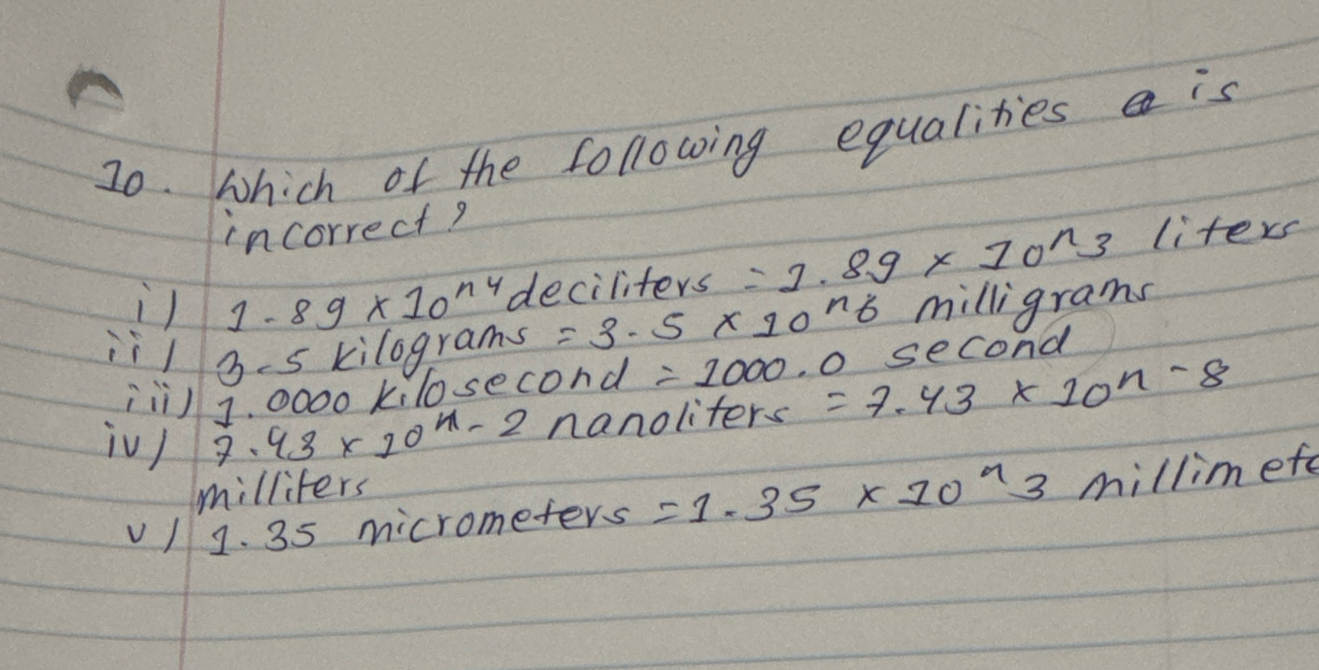 Solved Which of the following equalities a | Chegg.com