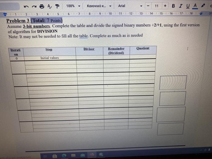 Solved Problem 3 (Total: 7 Points) Assume 3-bit numbers. | Chegg.com