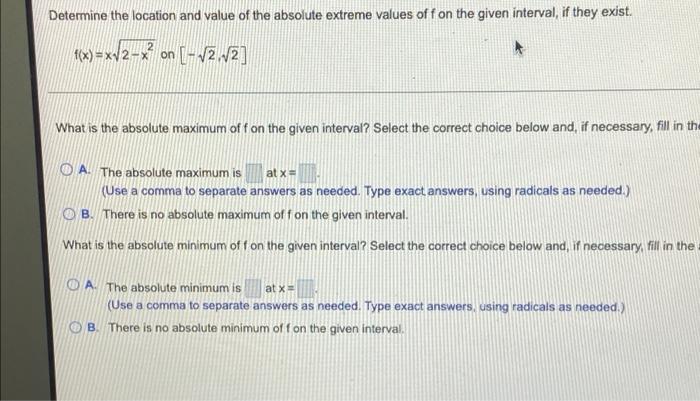 Solved Determine The Location And Value Of The Absolute