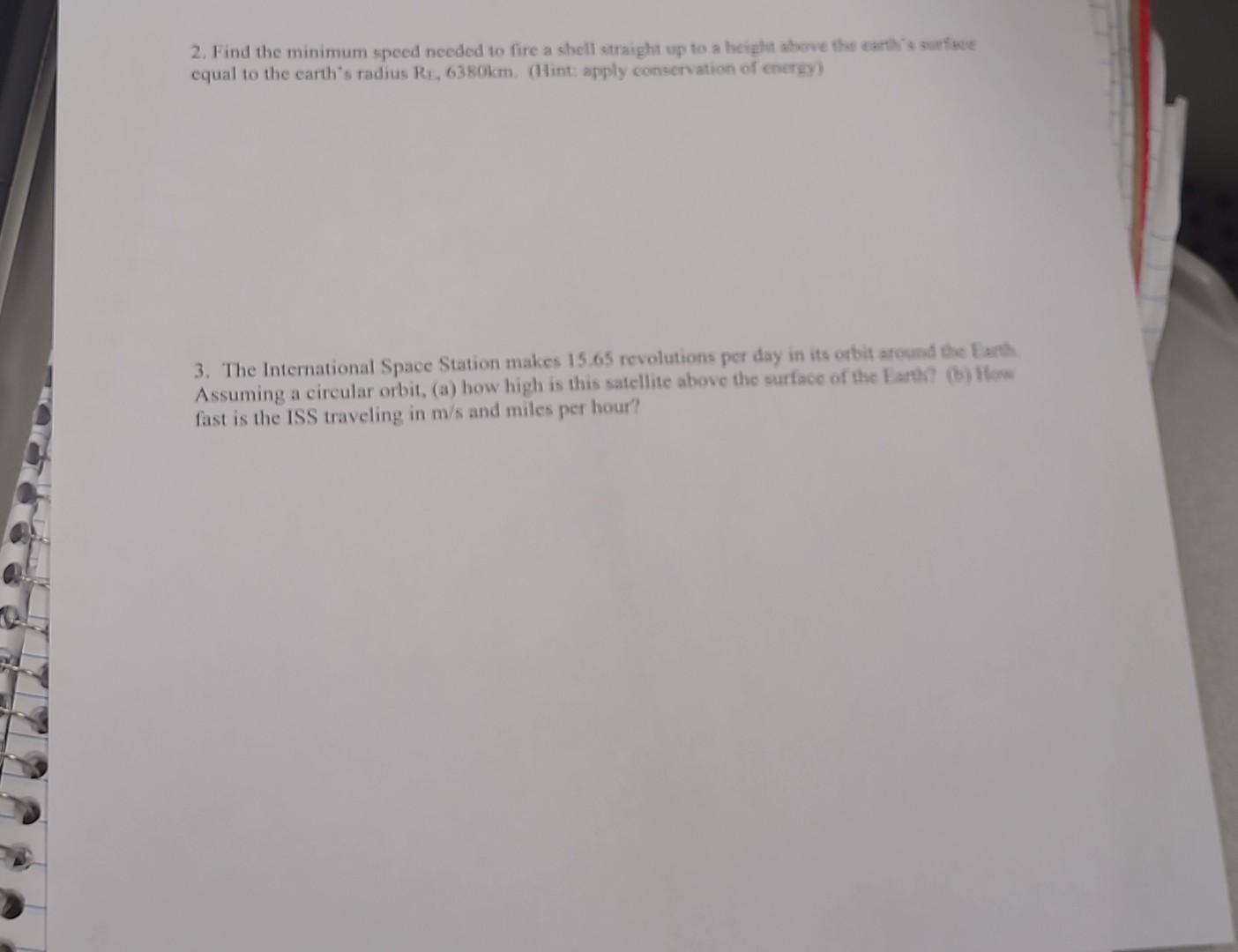 Solved 2. Find the minimum speed needed to fire a shell | Chegg.com