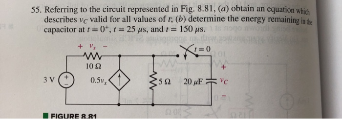 Solved 55. Referring to the circuit represented in Fig. | Chegg.com