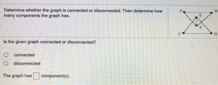 Solved Determine whether the graph is connected or | Chegg.com