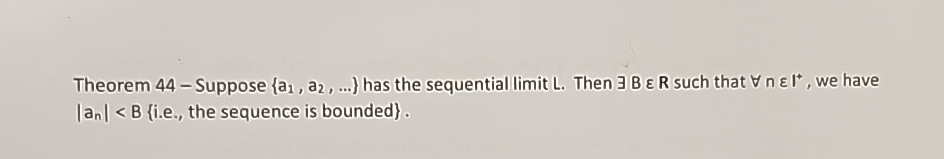 Solved Theorem 44 - ﻿Suppose {a1,a2,dots} ﻿has the | Chegg.com