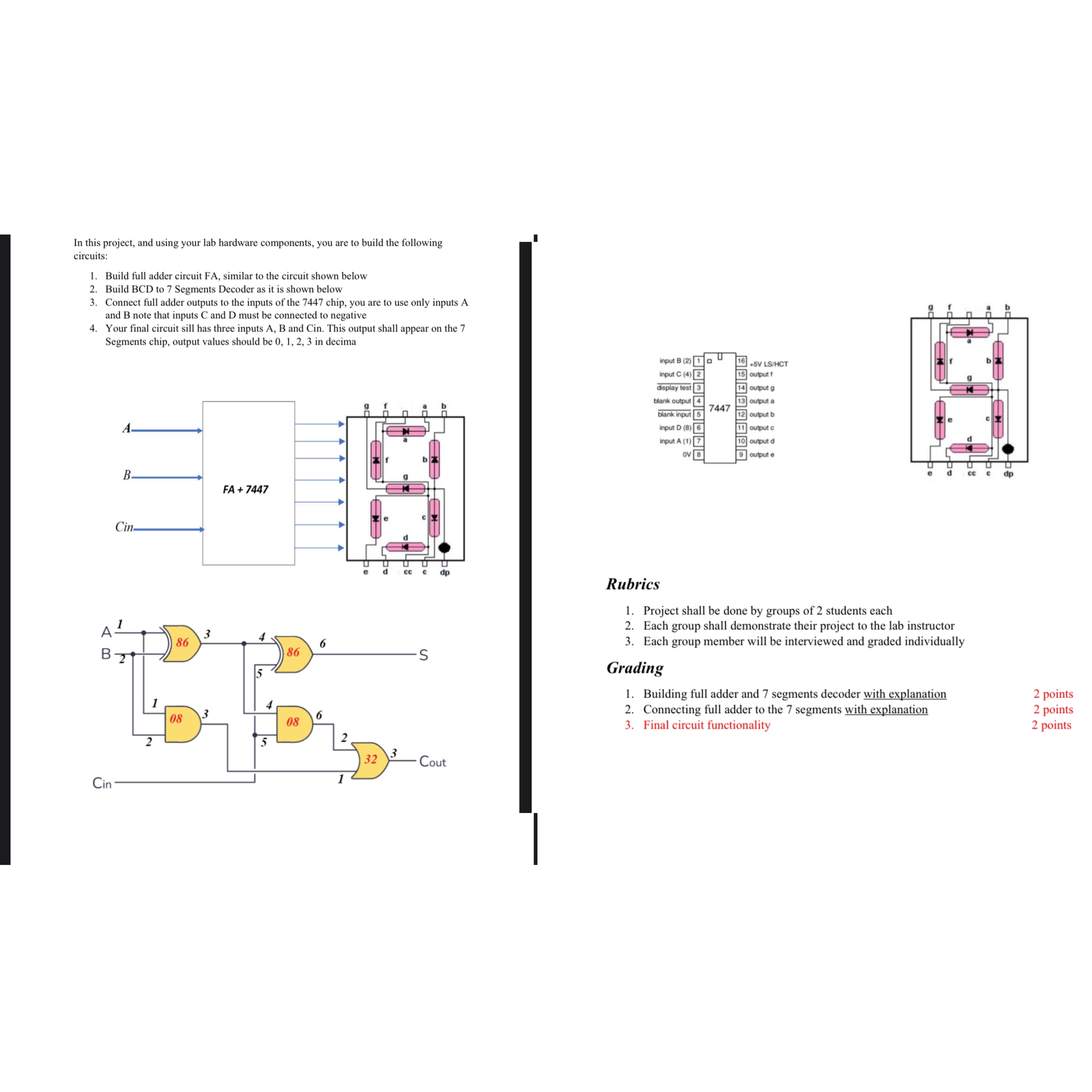 Solved In this project, and using your lab hardware | Chegg.com